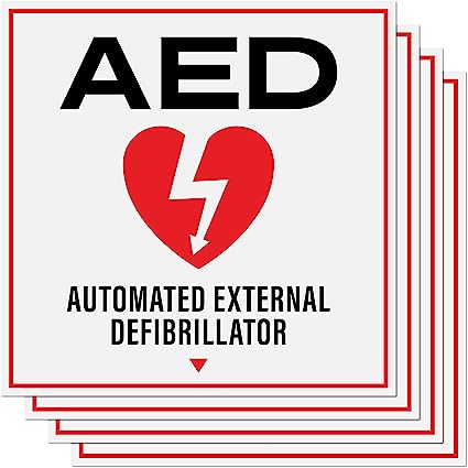 AED Decal - Automated External Defibrillator Red and White Signs - Dec ...